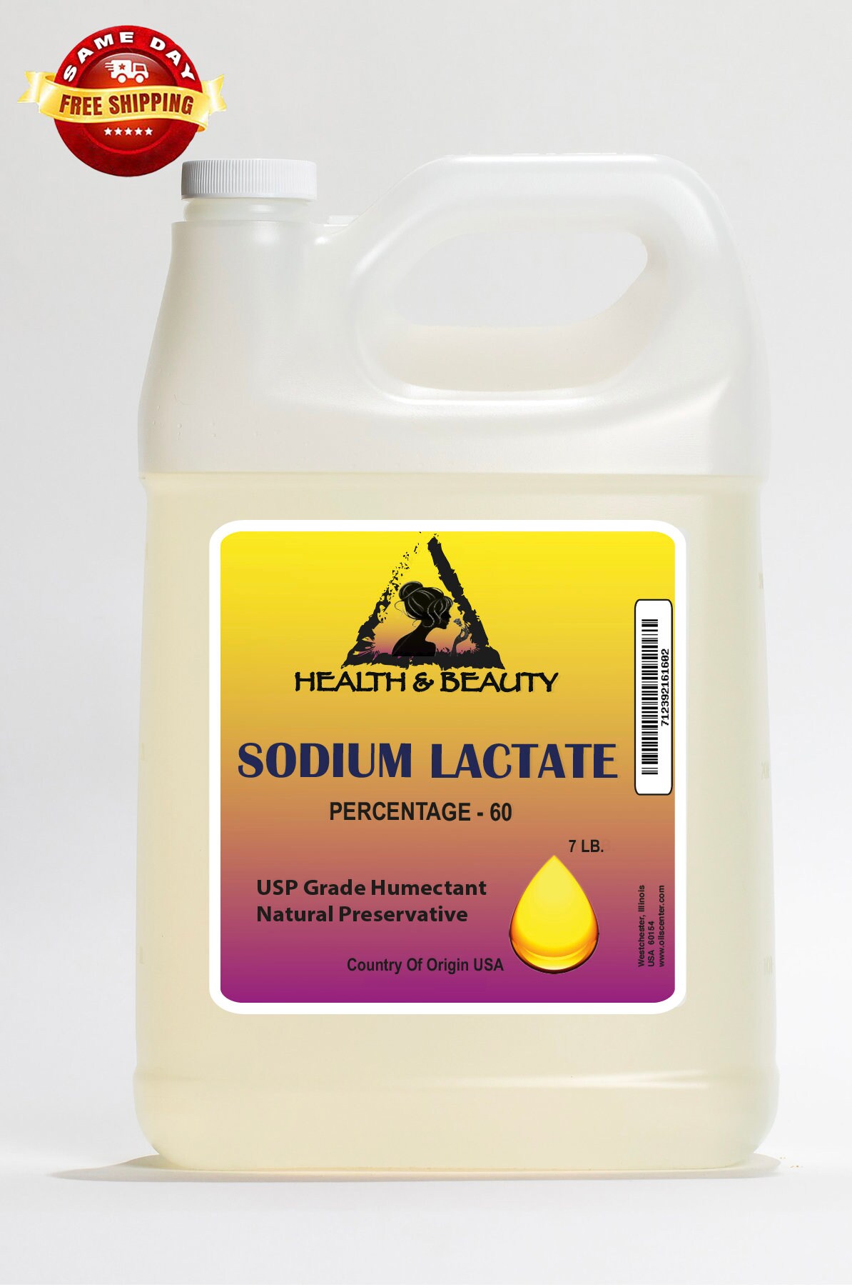 7 Lb 1 gal SODIUM LACTATE 60% Natural USP Preservative | Etsy