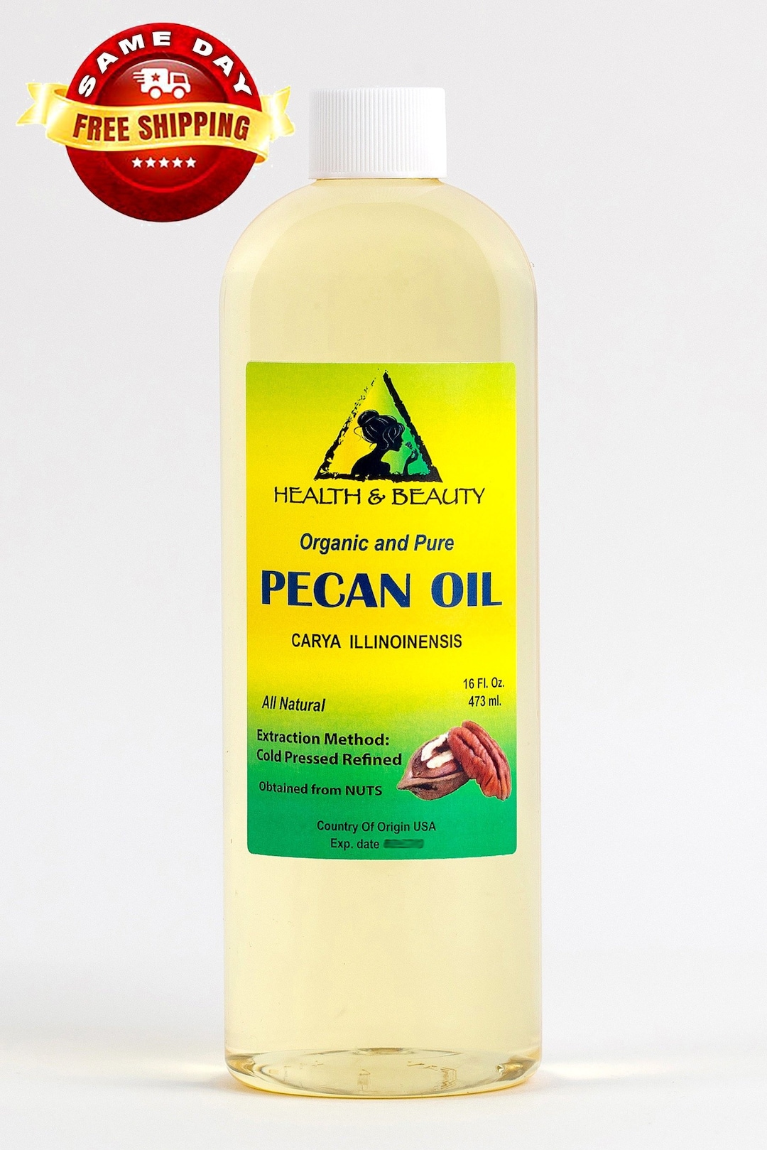 16 Oz PECAN OIL REFINED Organic Carrier Cold Pressed Premium Natural ...