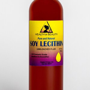 4 Oz LECITHIN SOY UNBLEACHED Fluid Liquid Emulsifier Emollient ...