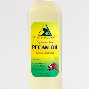 12 Oz PECAN OIL REFINED Organic Carrier Cold Pressed Premium Natural ...