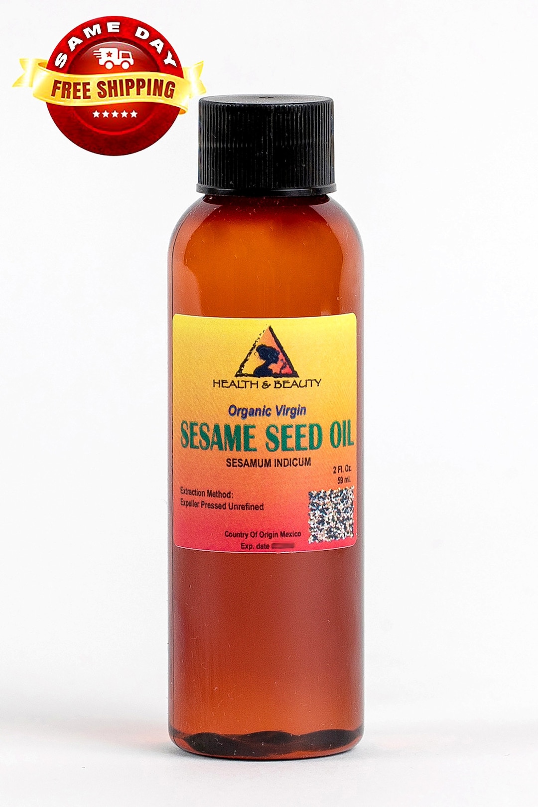 2 Oz SESAME OIL UNREFINED Organic Carrier Expeller Pressed Virgin Raw ...