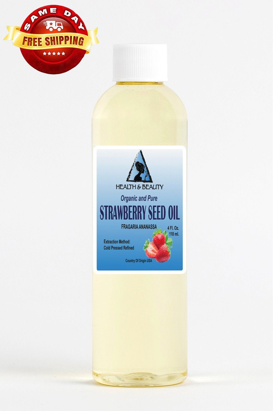 4 Oz STRAWBERRY SEED Oil REFINED Organic Cold Pressed 100% Pure All ...