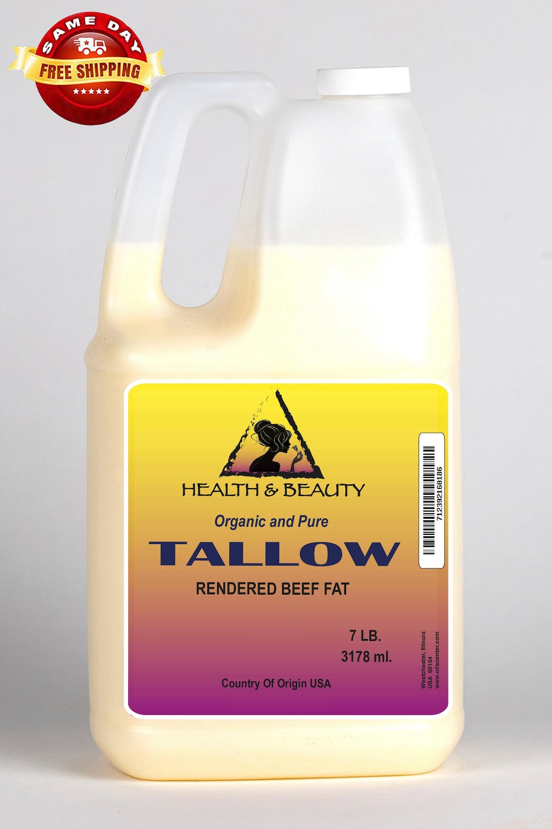 7 Lb Organic Grass-fed Beef Tallow: Rendered Beef Fat - Etsy