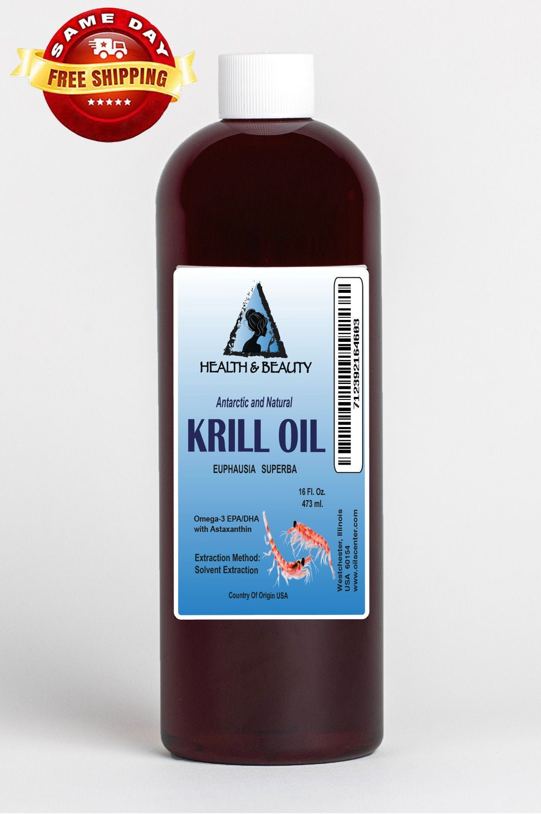 64 Oz Antarctic KRILL Oil Anti Aging With Omega-3s EPA & DHA ...