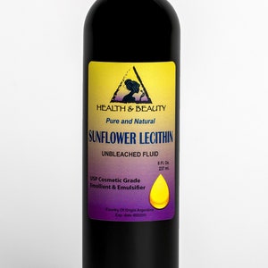 8 Oz LECITHIN SUNFLOWER UNBLEACHED Fluid Liquid Emulsifier Emollient ...