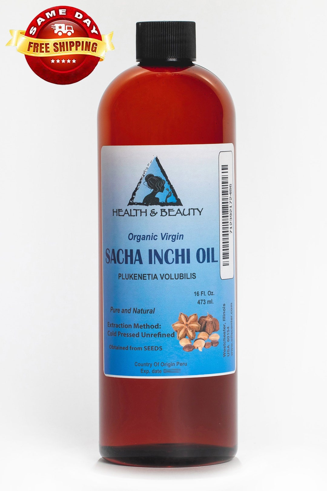 16 Oz SACHA INCHI OIL Unrefined Organic Carrier Virgin Cold Pressed ...