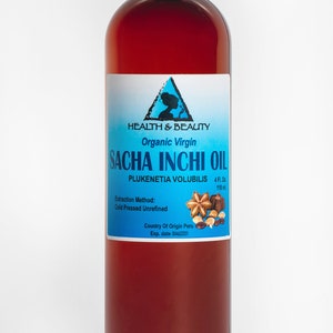 4 Oz SACHA INCHI OIL Unrefined Organic Carrier Virgin Cold Pressed ...