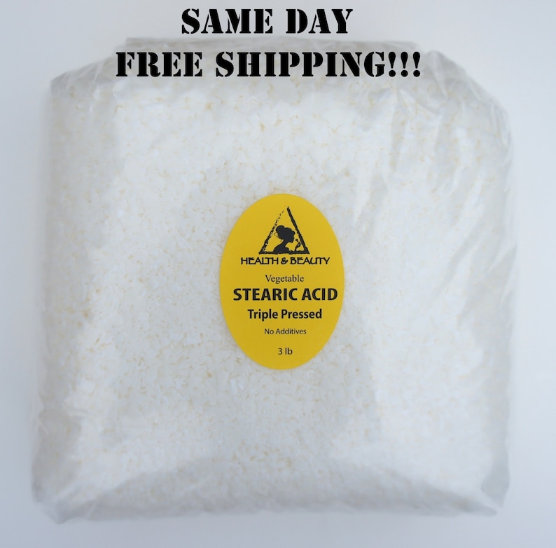 48 Oz, 3 Lb STEARIC ACID VEGETABLE Triple Pressed Pastilles Beads 100% ...
