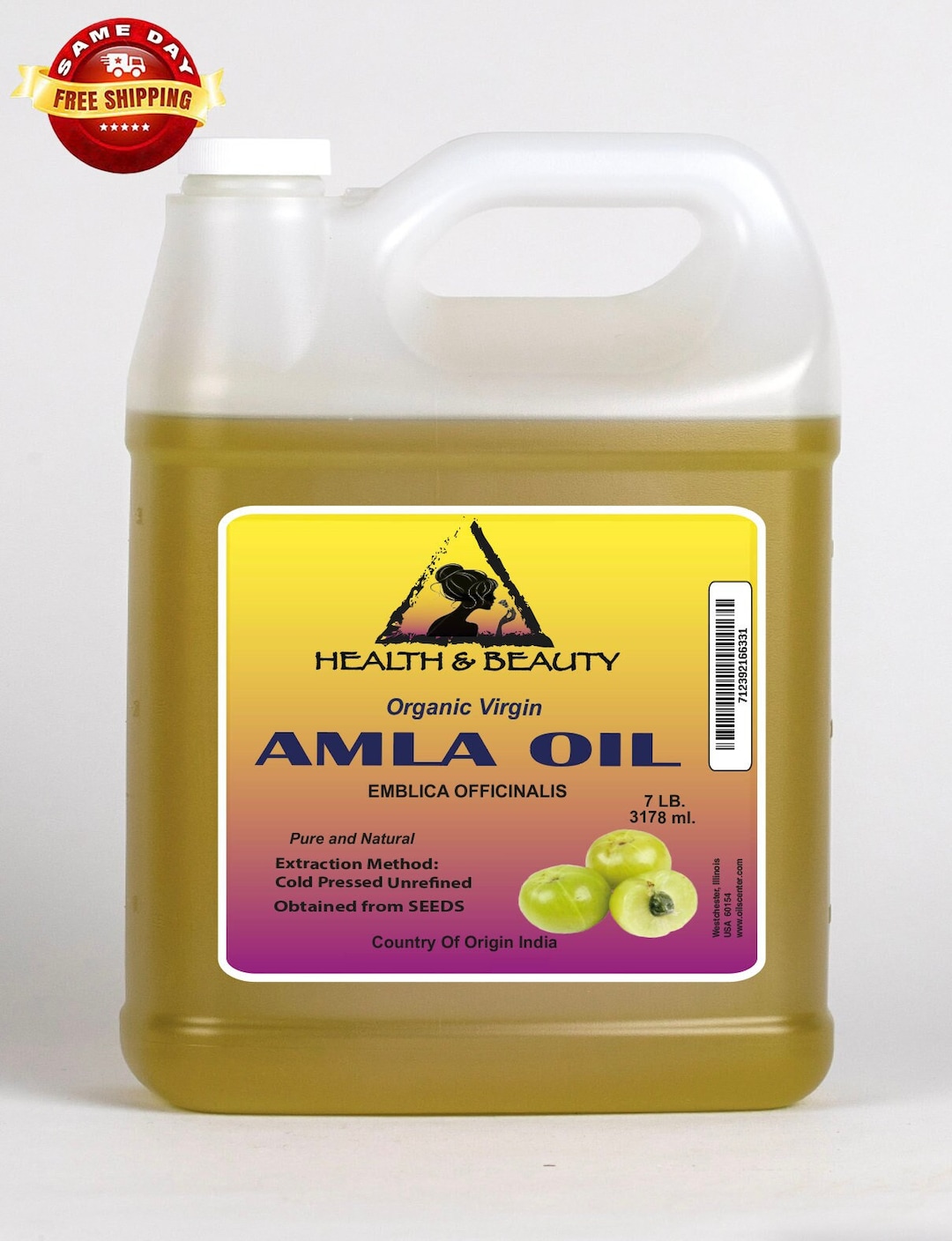 7 Lb, 1 Gal AMLA / GOOSEBERRY SEED Oil Unrefined Organic Virgin Cold ...