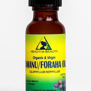 0.5 Oz TAMANU / FORAHA OIL Organic Cold Pressed Fresh Pure in Glass ...