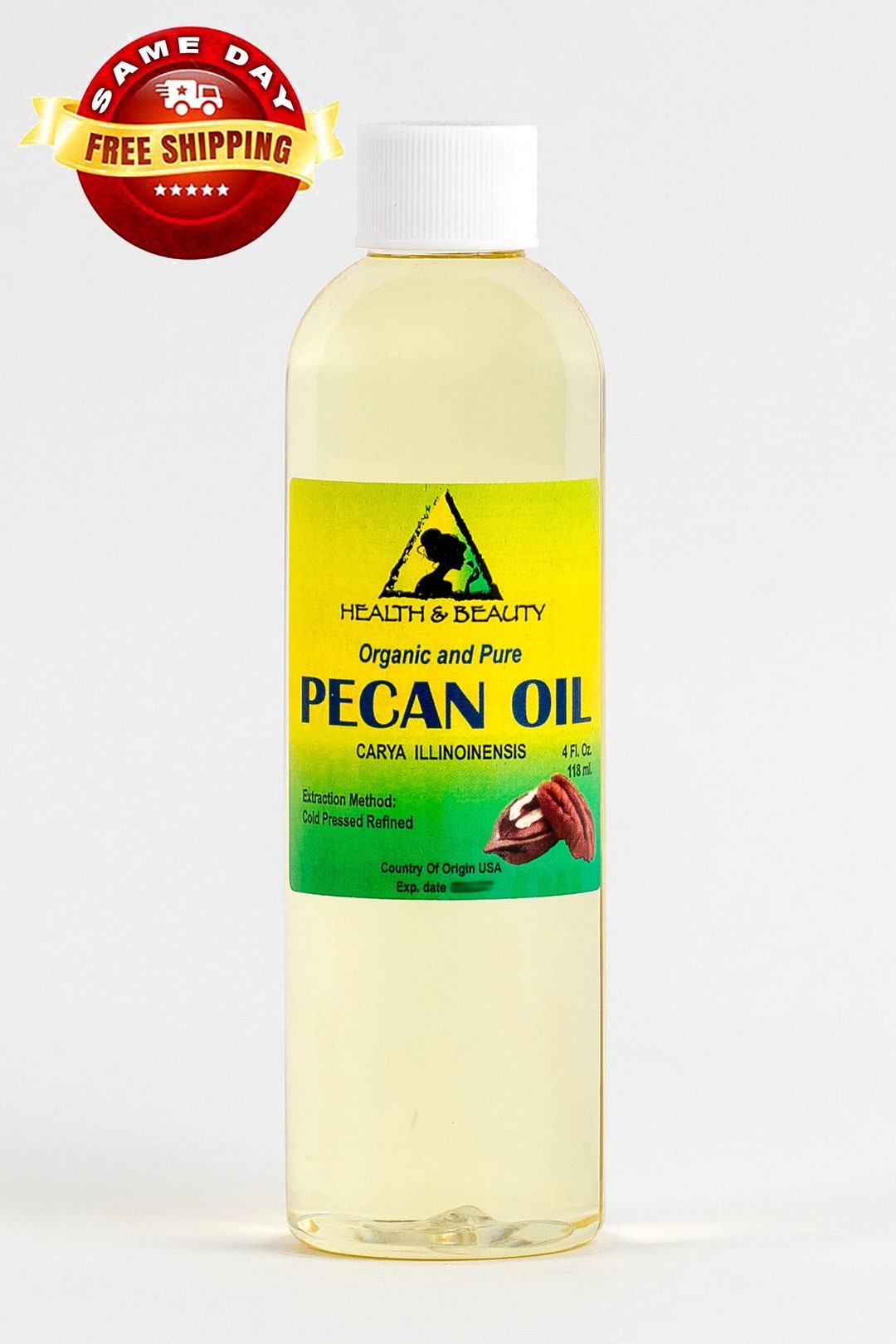 4 Oz PECAN OIL REFINED Organic Carrier Cold Pressed Premium Natural 100 ...