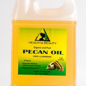 7 Lb, 1 Gal PECAN OIL UNREFINED Organic Carrier Cold Pressed Virgin Raw ...