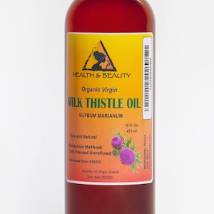 16 Oz MILK THISTLE SEED Oil Unrefined Organic Virgin Cold Pressed Pure ...