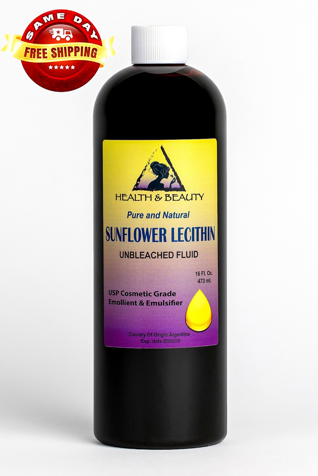 16 Oz LECITHIN SUNFLOWER UNBLEACHED Fluid Liquid Emulsifier Emollient ...