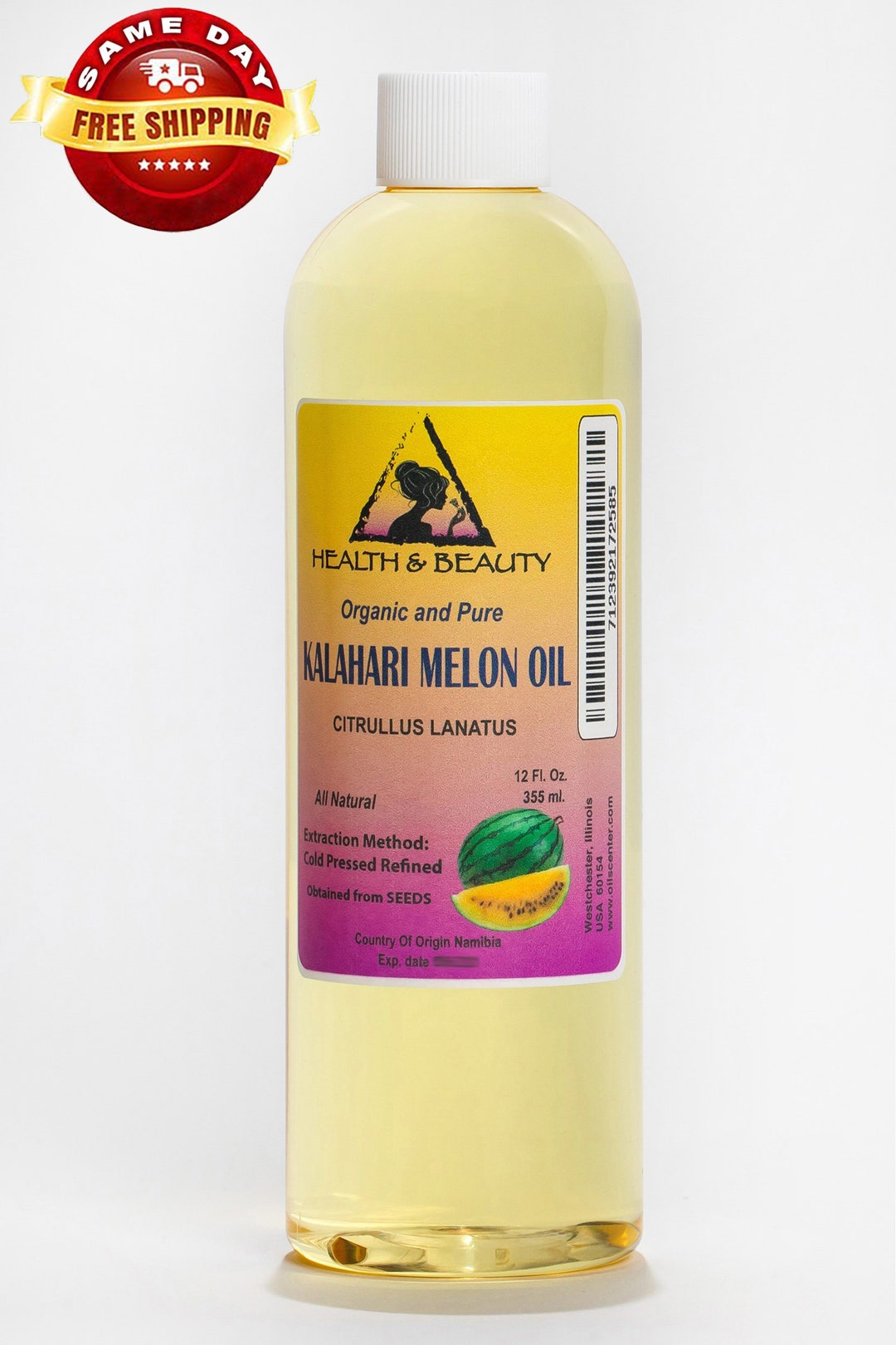 12 Oz KALAHARI MELON SEED Oil Refined Organic Cold Pressed Premium Pure ...