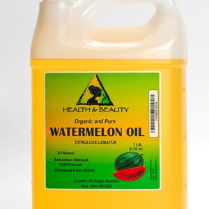 7 Lb, 1 Gal WATERMELON SEED OIL Organic Cold Pressed 100% Pure All ...
