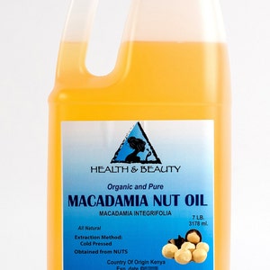 7 Lb, 1 Gal MACADAMIA NUT OIL Organic Carrier Cold Pressed 100% Pure - Etsy