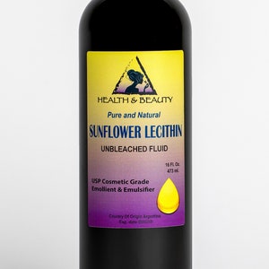 32 Oz LECITHIN SUNFLOWER UNBLEACHED Fluid Liquid Emulsifier Emollient ...
