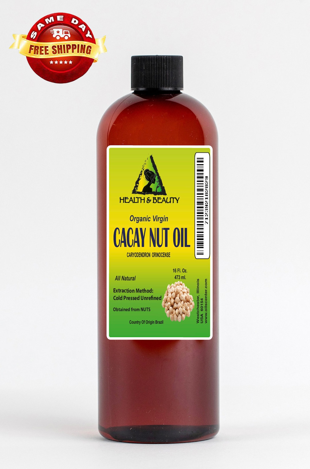 48 Oz CACAY NUT / KAHAI Oil Unrefined Virgin Organic Premium Cold ...