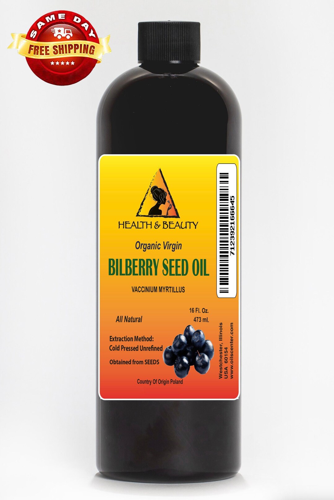 32 Oz BILBERRY / BLUEBERRY Seed OIL Unrefined Organic Cold Pressed Pure ...
