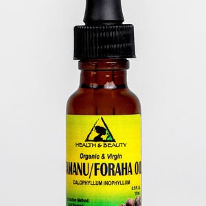 0.5 Oz TAMANU / FORAHA OIL Organic Cold Pressed Fresh Pure With Glass ...