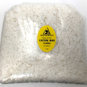 5 Lb CASTOR WAX FLAKES Organic Vegan Pastilles for Candle Making ...