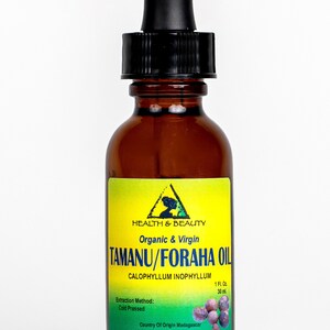 1 Oz TAMANU / FORAHA OIL Organic Cold Pressed Fresh Pure With Glass ...