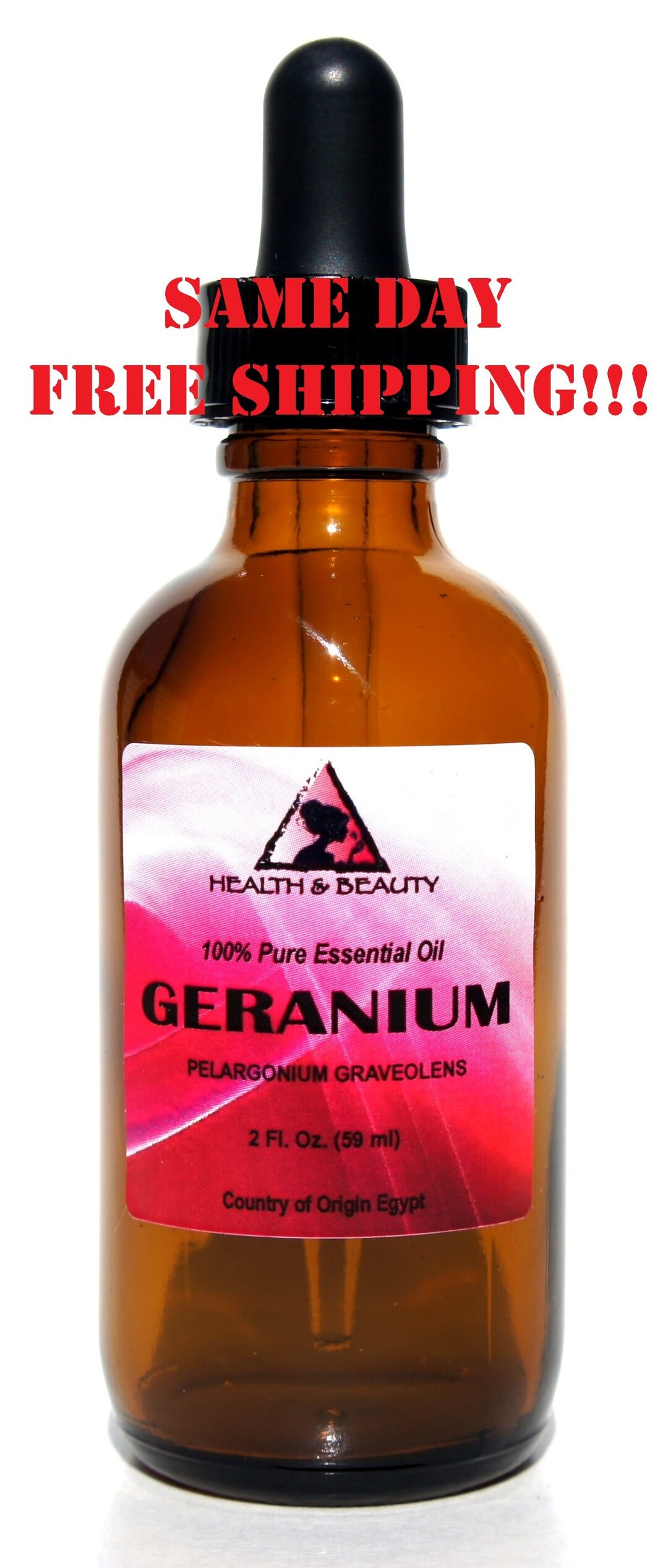 2 Oz GERANIUM ESSENTIAL OIL Organic Aromatherapy Natural 100% Pure With ...
