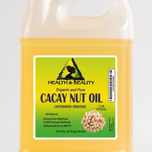 7 Lb, 1 Gal CACAY NUT / KAHAI Oil Refined Organic Premium Cold Pressed ...
