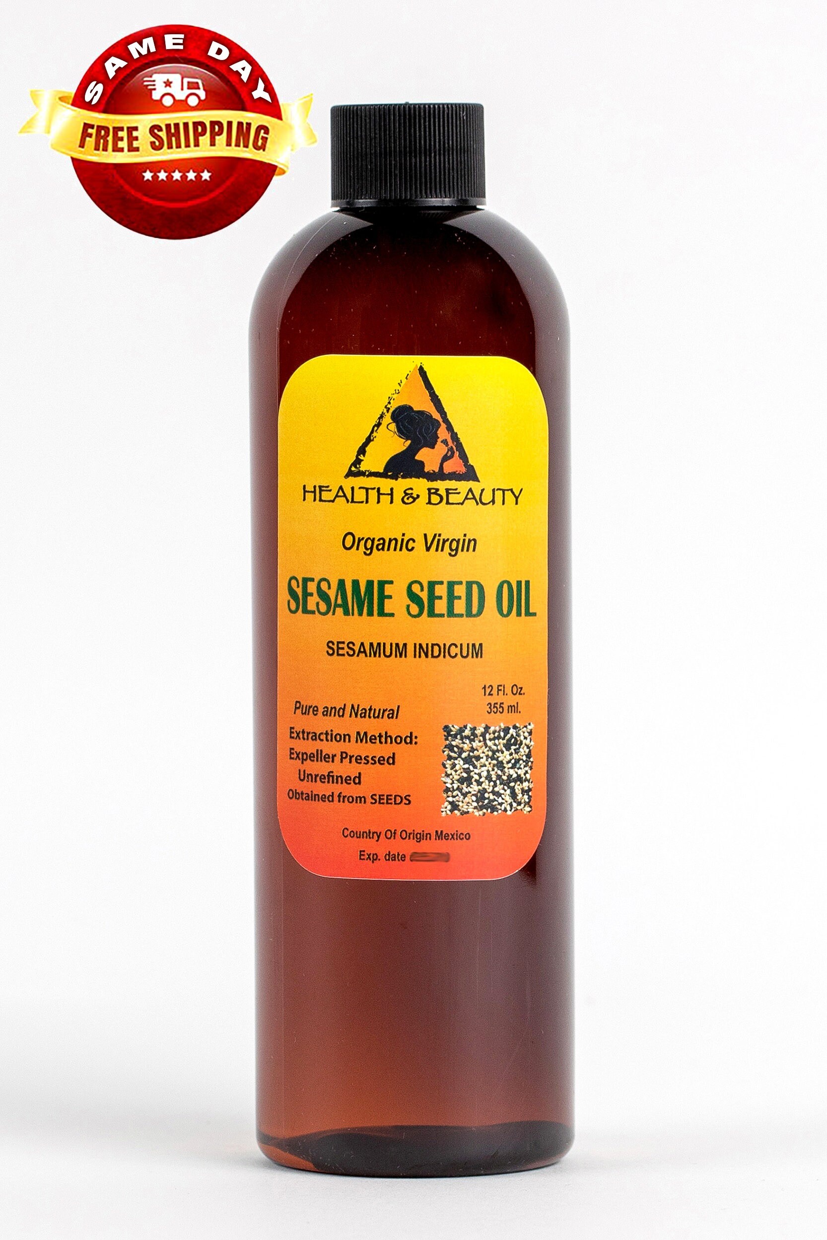12 oz SESAME OIL UNREFINED Organic Carrier Expeller Pressed | Etsy