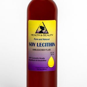 8 Oz LECITHIN SOY UNBLEACHED Fluid Liquid Emulsifier Emollient ...