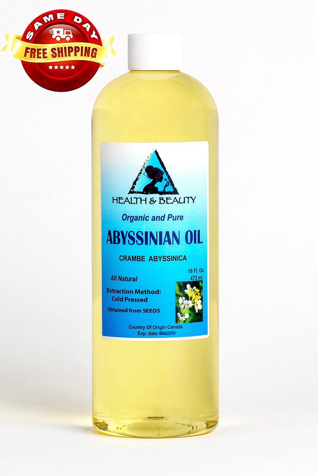 16 Oz ABYSSINIAN / CRAMBE SEED Oil Organic Cold Pressed Natural Fresh ...