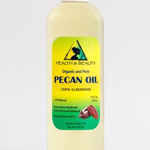 12 Oz PECAN OIL REFINED Organic Carrier Cold Pressed Premium Natural ...