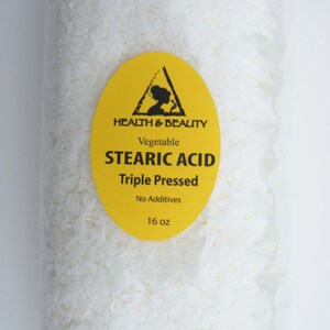 16 Oz, 1 Lb STEARIC ACID VEGETABLE Triple Pressed Pastilles Beads 100% ...