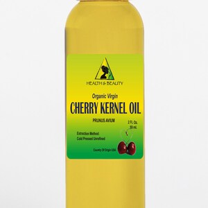 2 Oz CHERRY KERNEL OIL Unrefined Virgin Organic Carrier Cold Pressed ...
