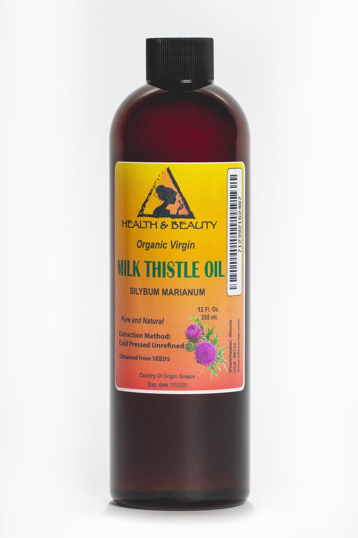 12 Oz MILK THISTLE SEED Oil Unrefined Organic Virgin Cold Pressed Pure ...