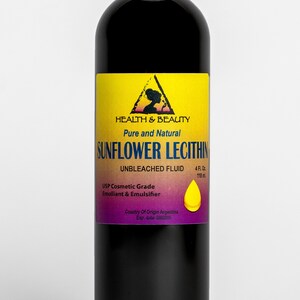4 Oz LECITHIN SUNFLOWER UNBLEACHED Fluid Liquid Emulsifier Emollient ...