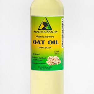 8 Oz OAT OIL ORGANIC Carrier Cold Pressed Natural 100% Pure - Etsy