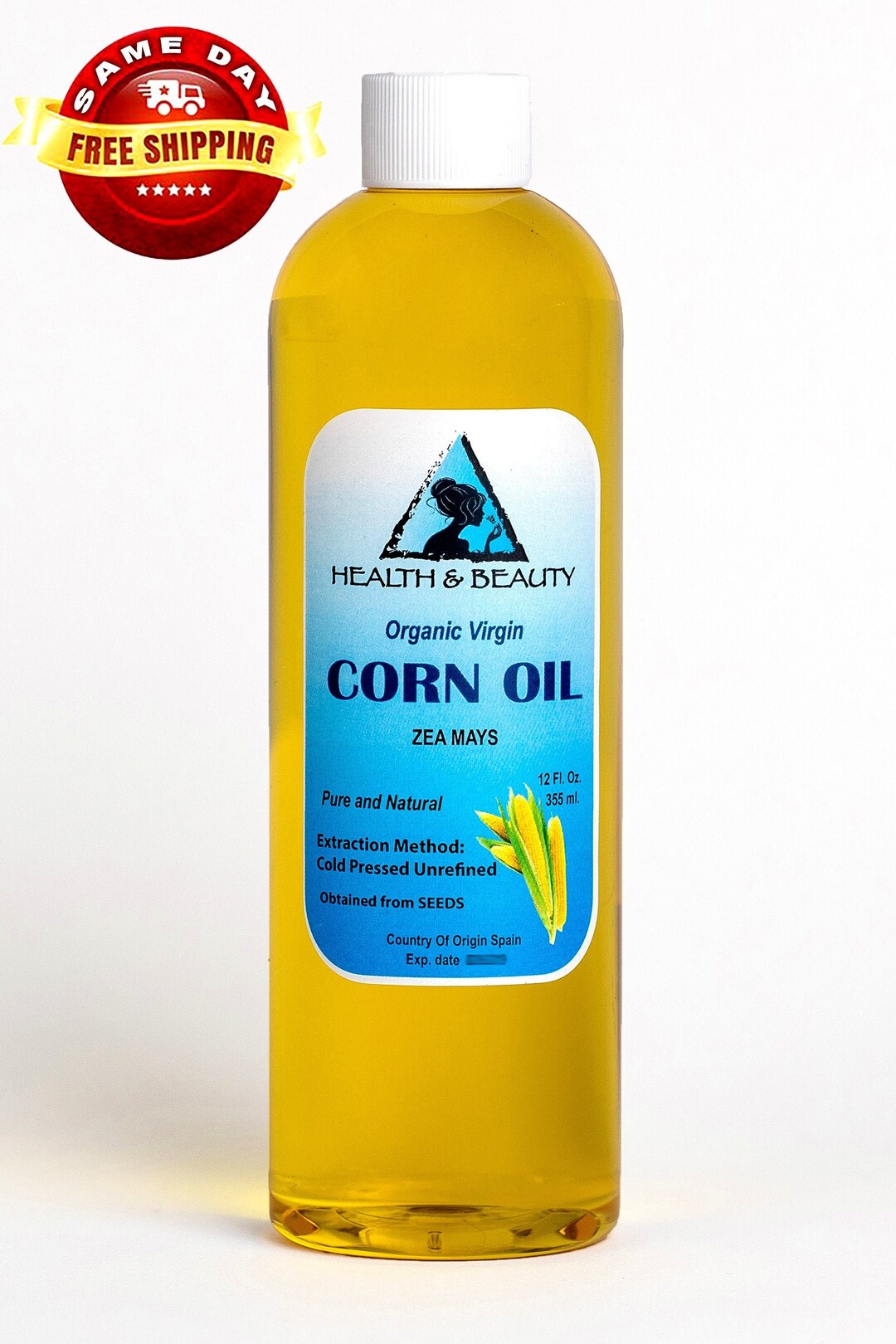 36 Oz CORN / MAIZE OIL Unrefined Organic Virgin Raw Cold Pressed ...