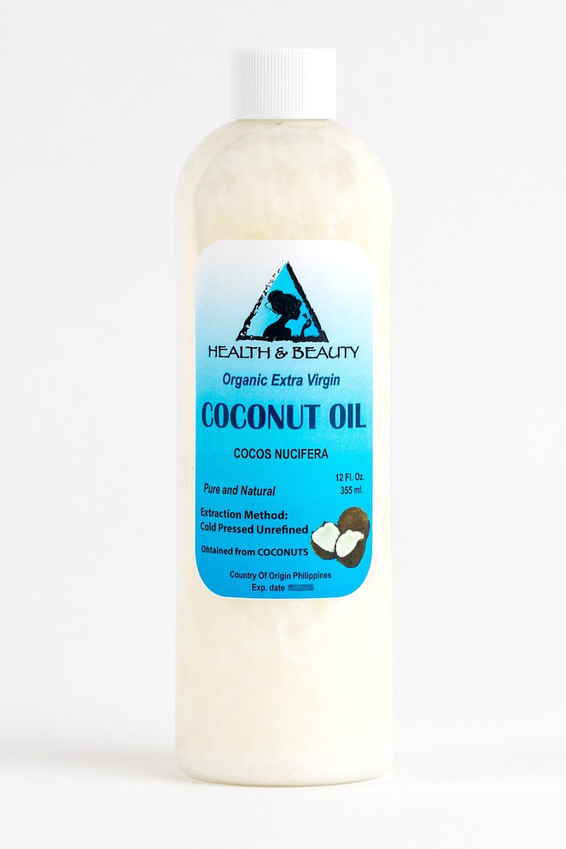 12 oz COCONUT Oil EXTRA VIRGIN Organic Carrier Cold Pressed | Etsy