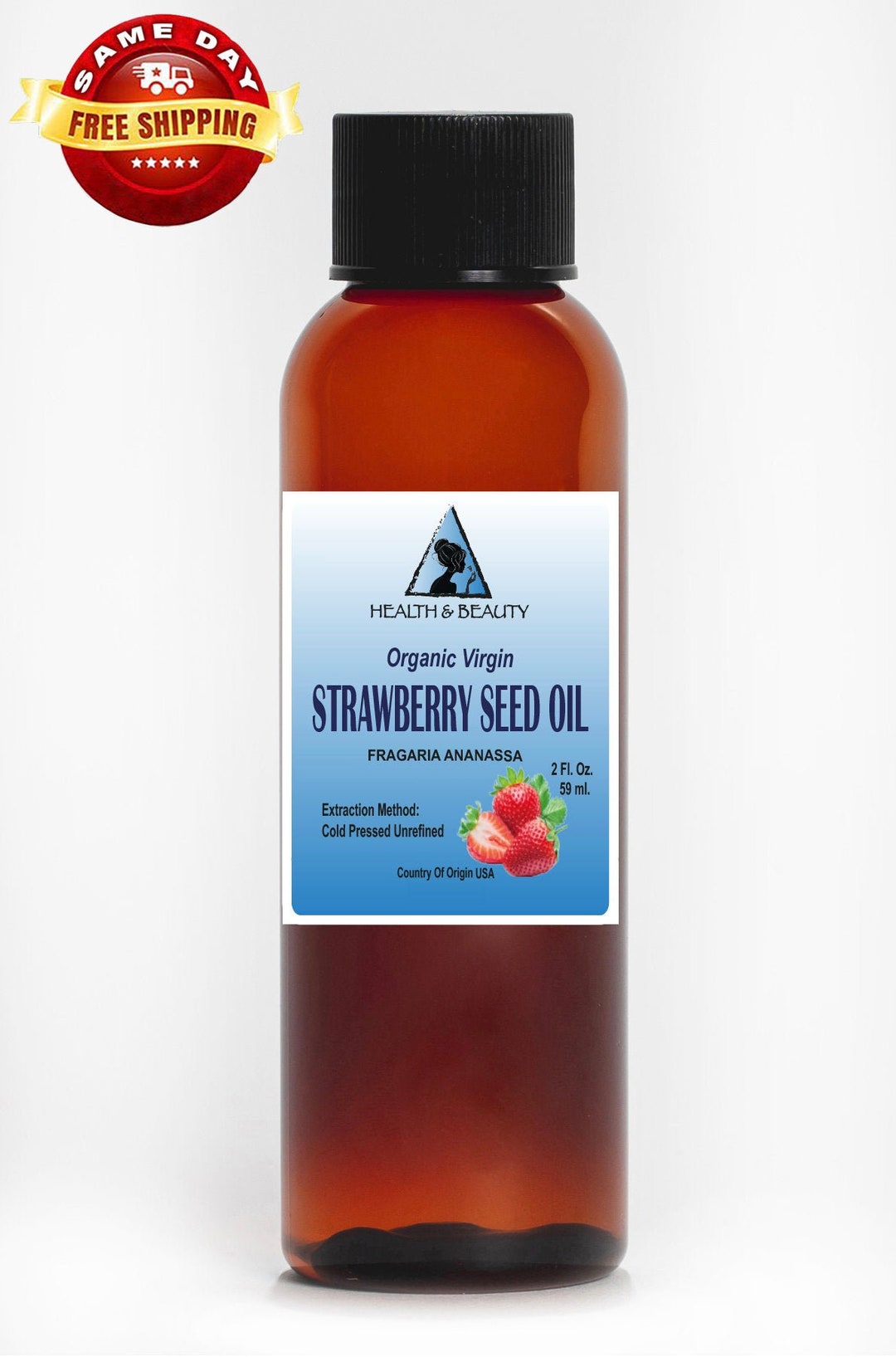 2 Oz STRAWBERRY SEED Oil UNREFINED Organic Virgin Cold Pressed Pure ...
