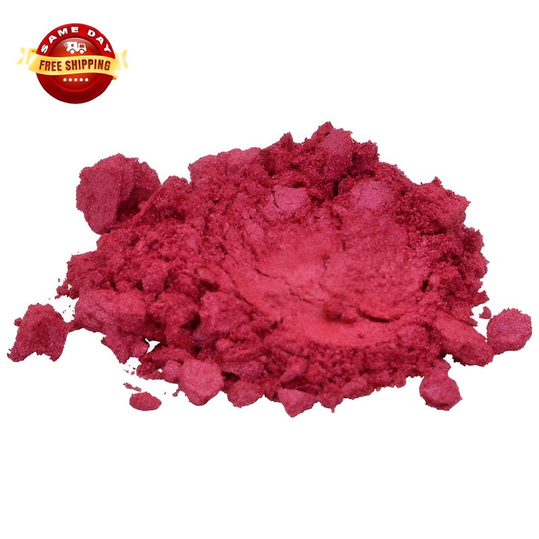 2 Oz TRUE RED ORANGE Luxury Mica Colorant Pigment Powder Cosmetic Grade ...