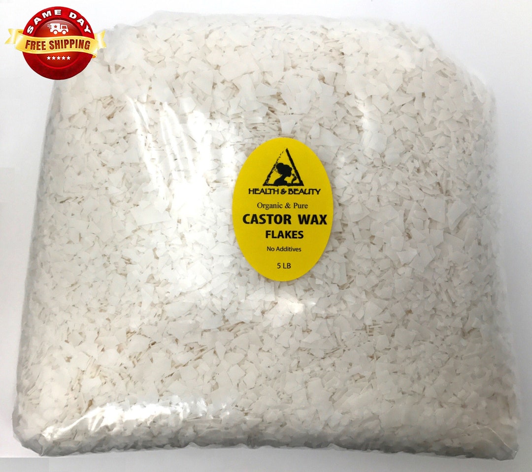 5 Lb CASTOR WAX FLAKES Organic Vegan Pastilles for Candle Making ...