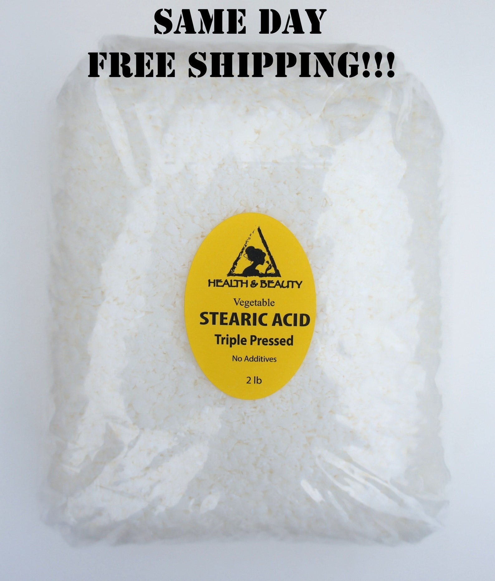 32 Oz, 2 Lb STEARIC ACID VEGETABLE Triple Pressed Pastilles Beads 100% ...