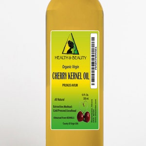 36 Oz CHERRY KERNEL OIL Unrefined Virgin Organic Carrier Cold Pressed ...