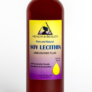 32 Oz LECITHIN SOY UNBLEACHED Fluid Liquid Emulsifier Emollient ...