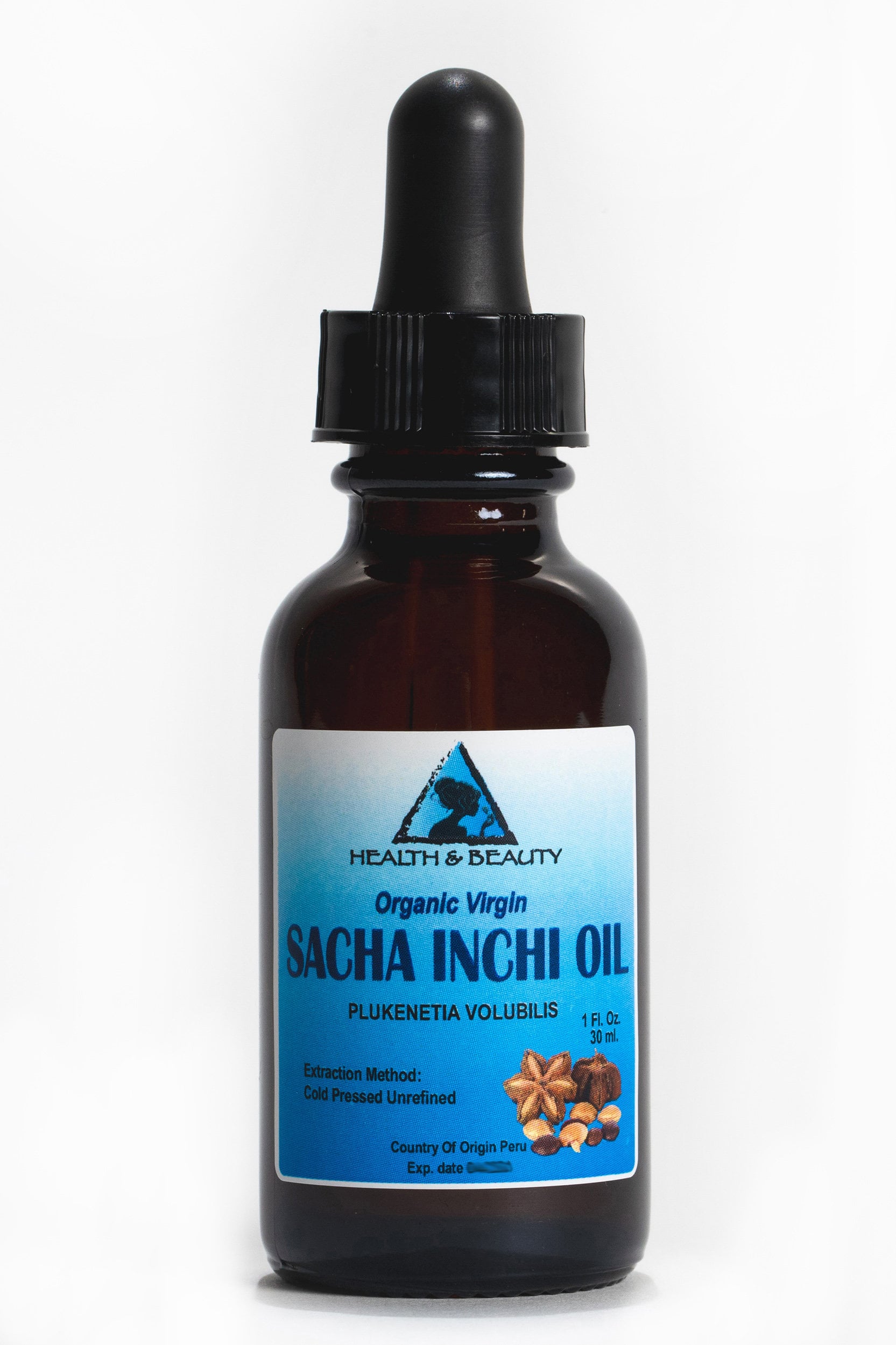 1 Oz SACHA INCHI OIL Unrefined Organic Virgin Cold Pressed Pure Glass ...