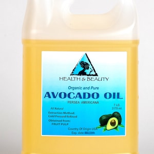 7 Lb, 1 Gal AVOCADO OIL REFINED Organic Carrier Cold Pressed Premium ...