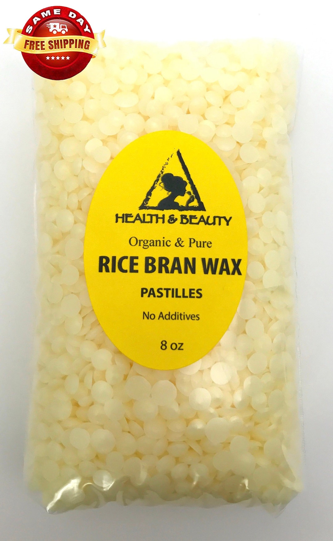 8 Oz Organic Rice Bran Wax Pastilles: Vegan Vegetable Beads - Etsy