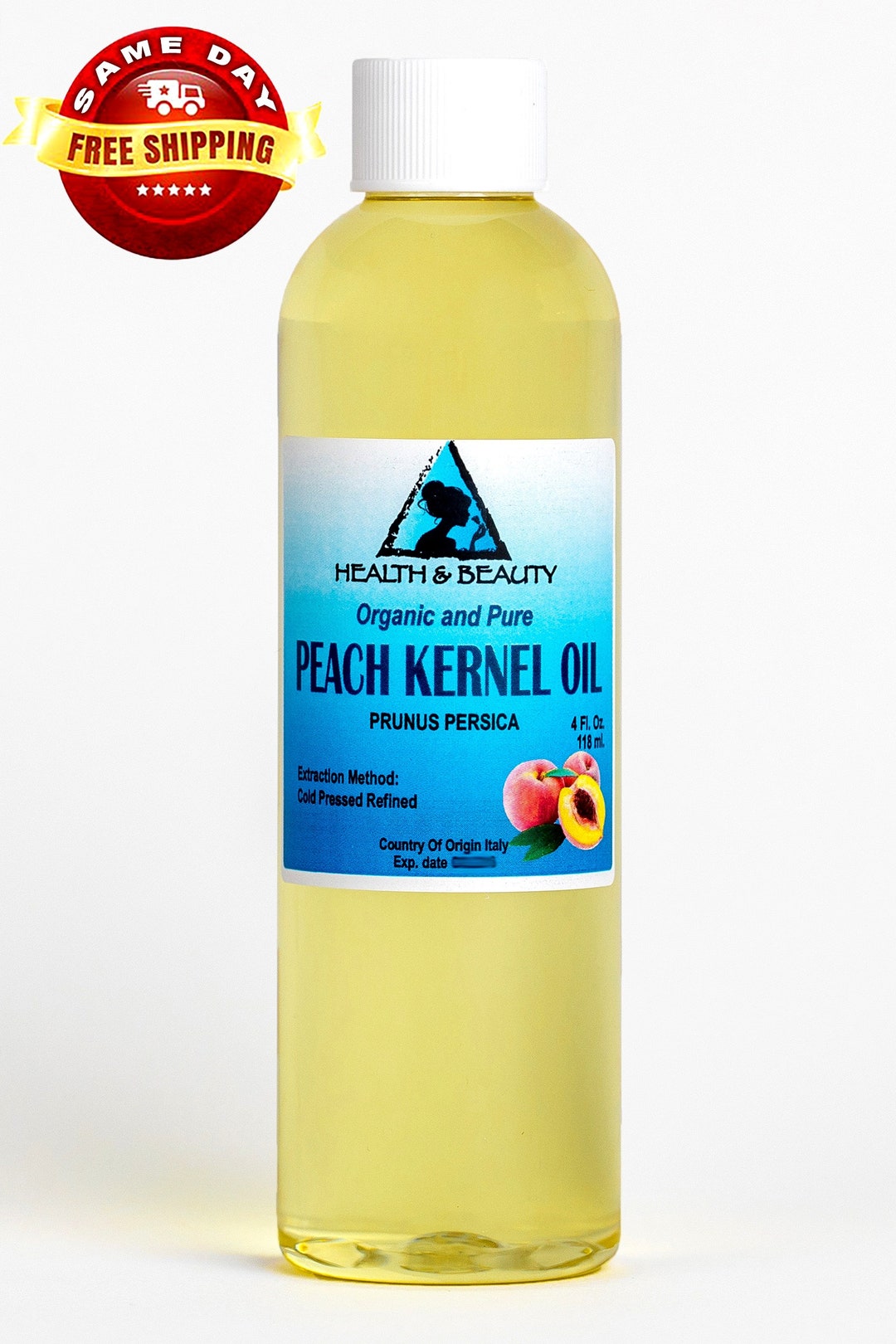 4 Oz PEACH KERNEL OIL Refined Organic Carrier Cold Pressed Natural ...